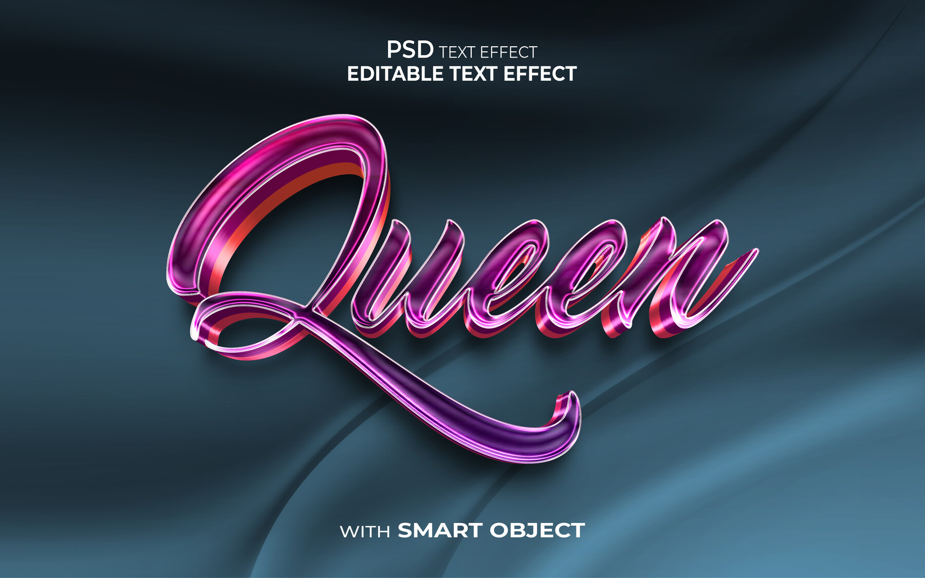ArtStation - 3D Queen. PSD fully editable text effect. Layer style PSD ...