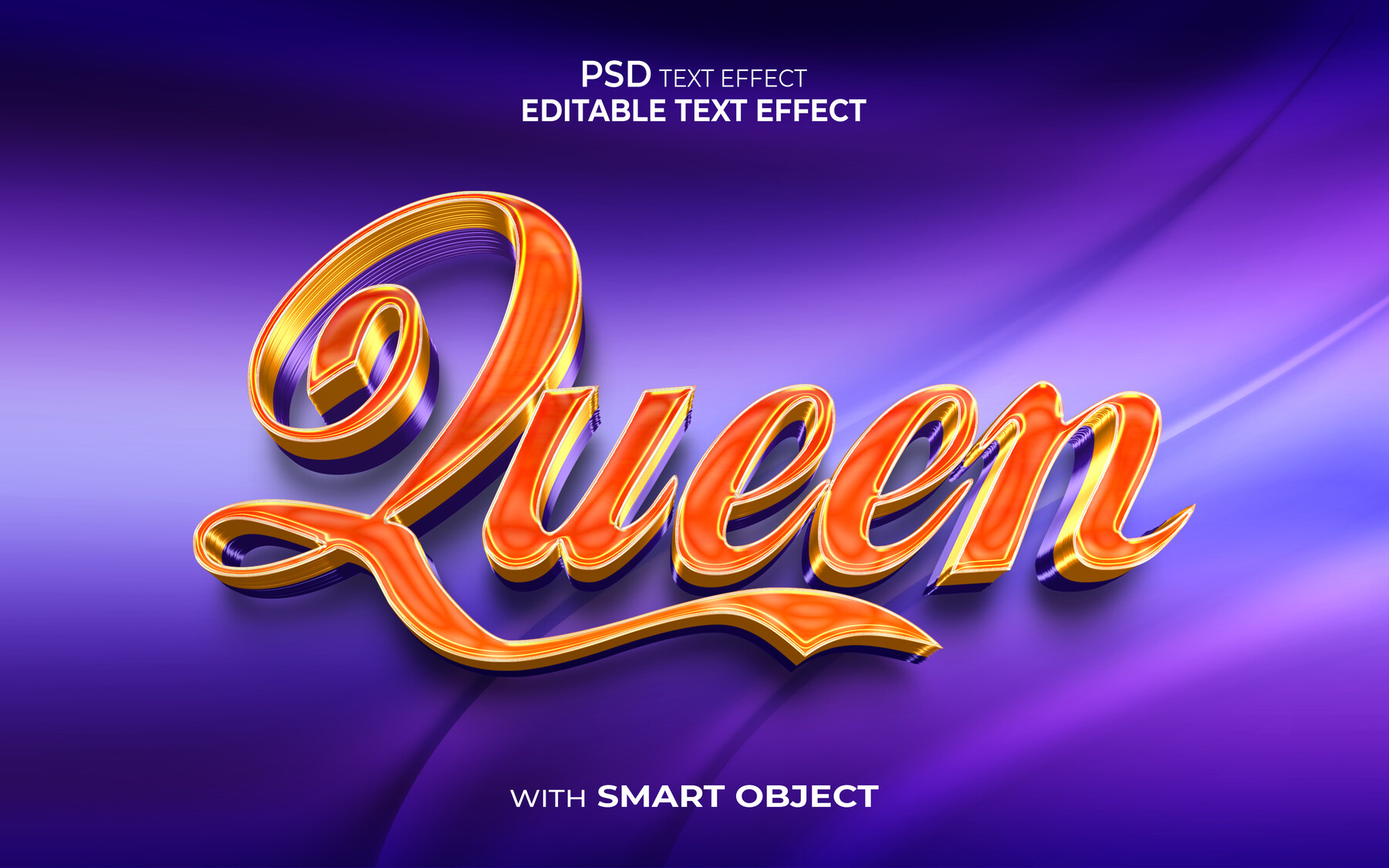 ArtStation - 3D Queen. PSD fully editable text effect. Layer style PSD ...