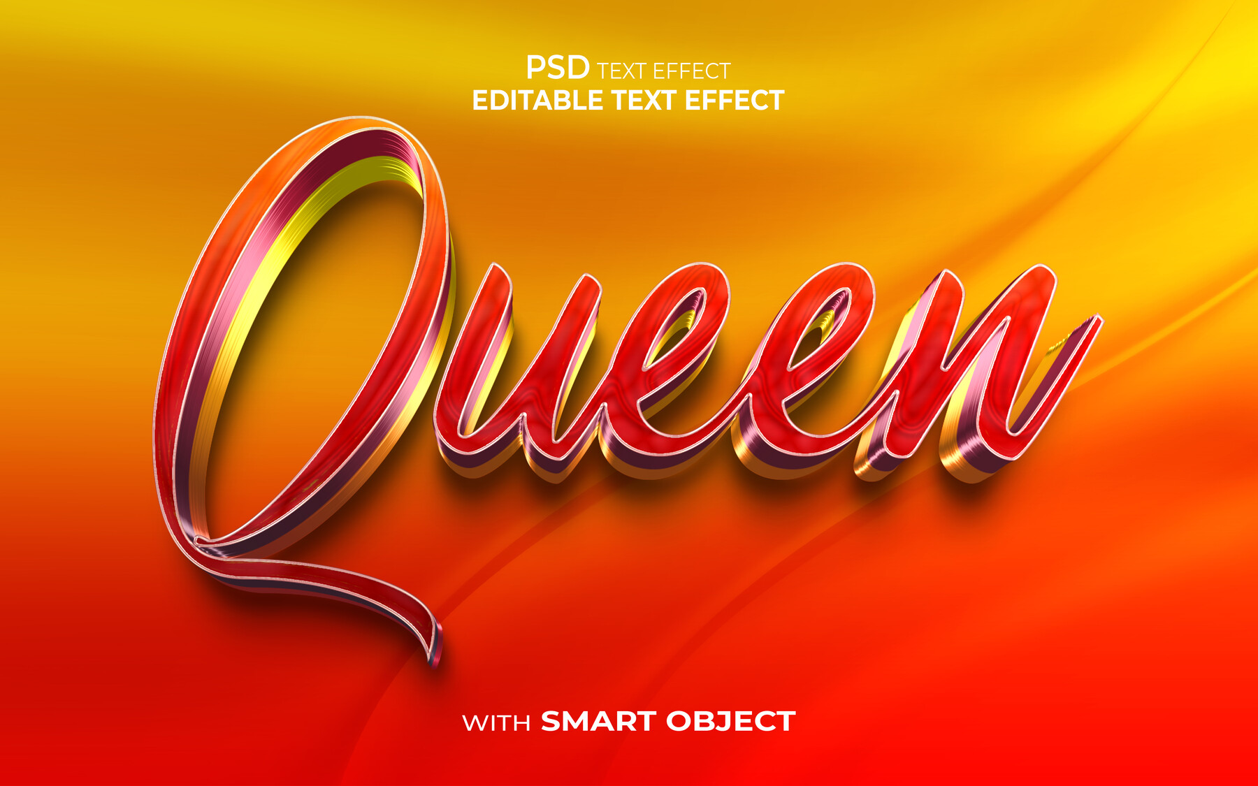 ArtStation - 3D Queen. PSD fully editable text effect. Layer style PSD ...