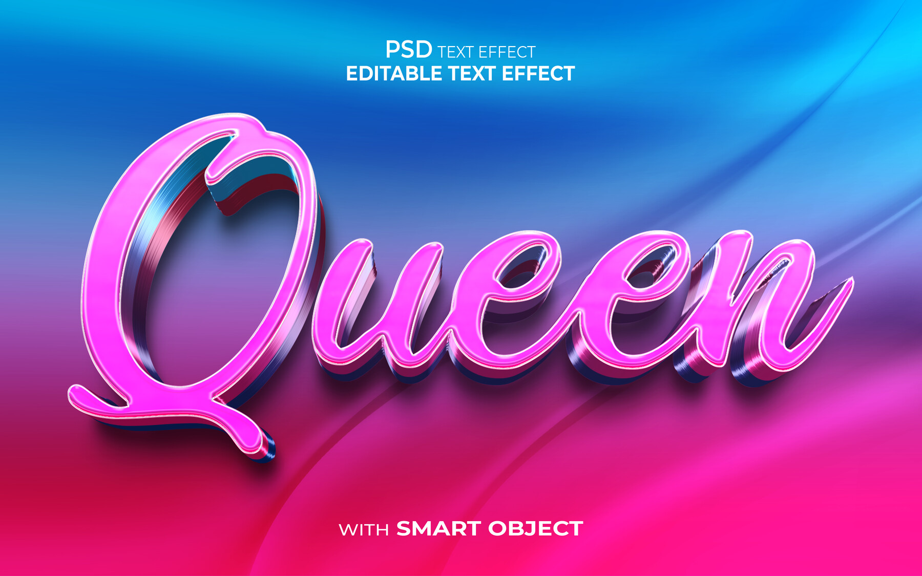 ArtStation - 3D Queen. PSD fully editable text effect. Layer style PSD ...