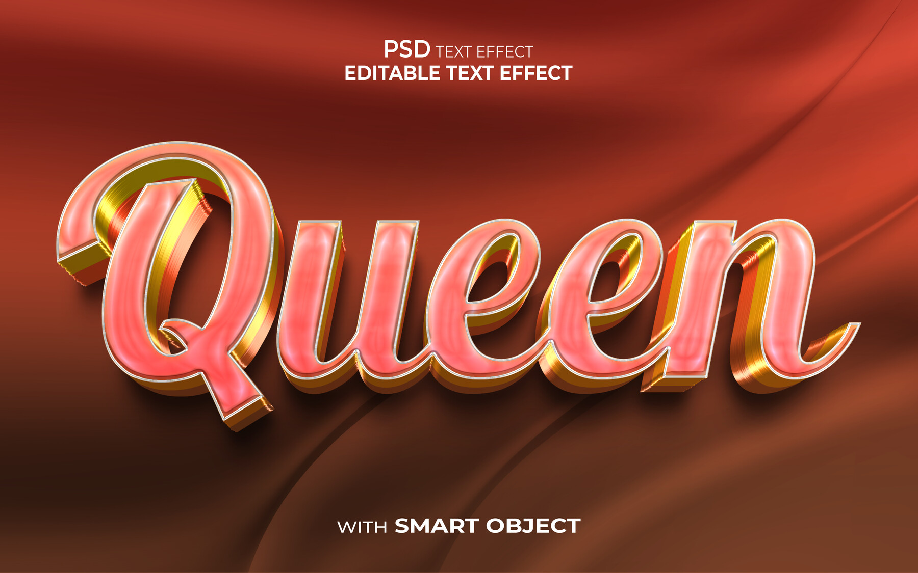 ArtStation - 3D Queen. PSD fully editable text effect. Layer style PSD ...
