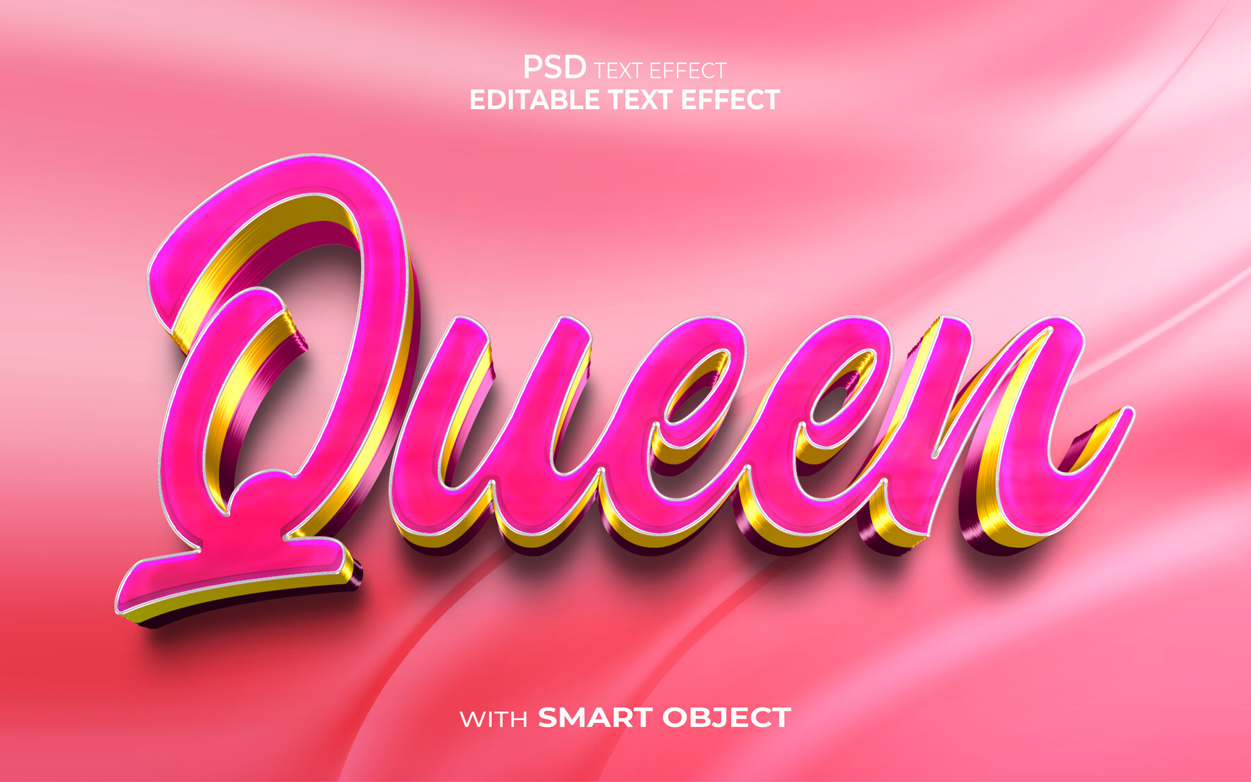 ArtStation - 3D Queen. PSD fully editable text effect. Layer style PSD ...