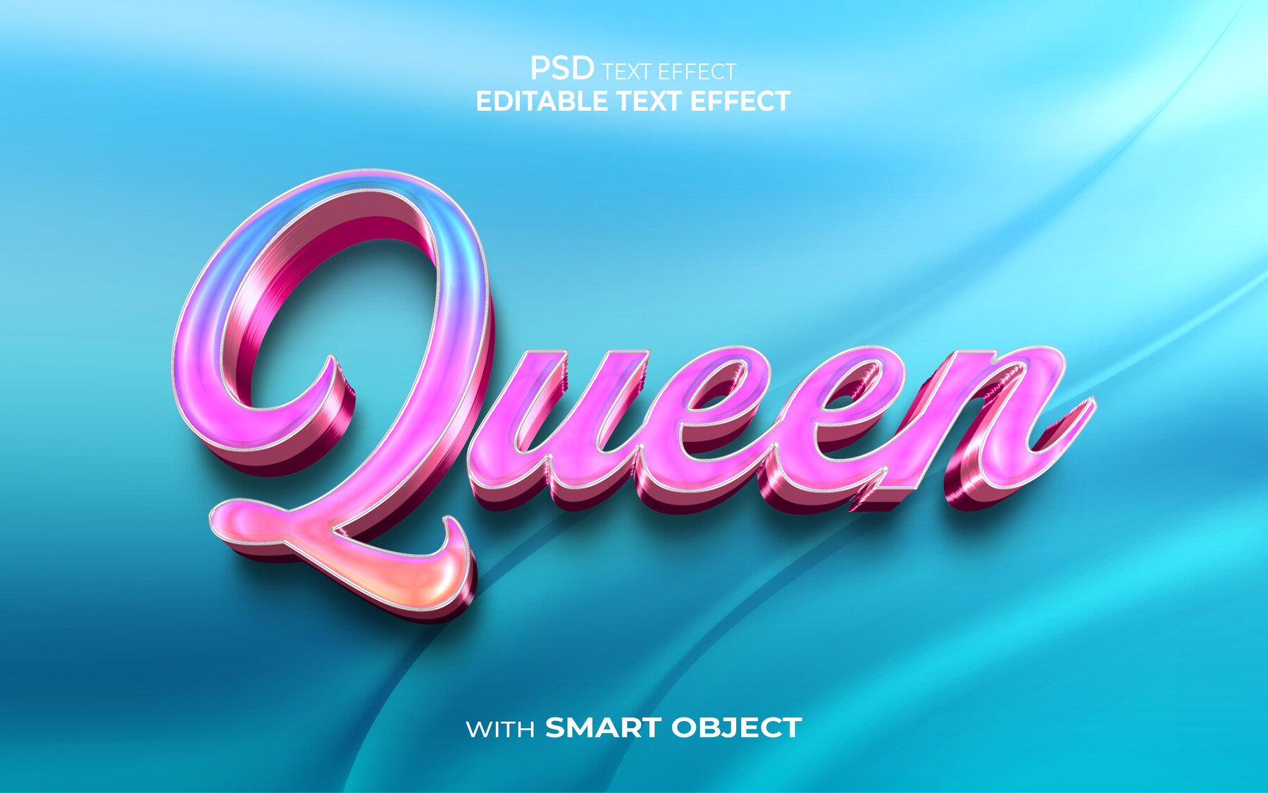 ArtStation - 3D Queen. PSD fully editable text effect. Layer style PSD ...
