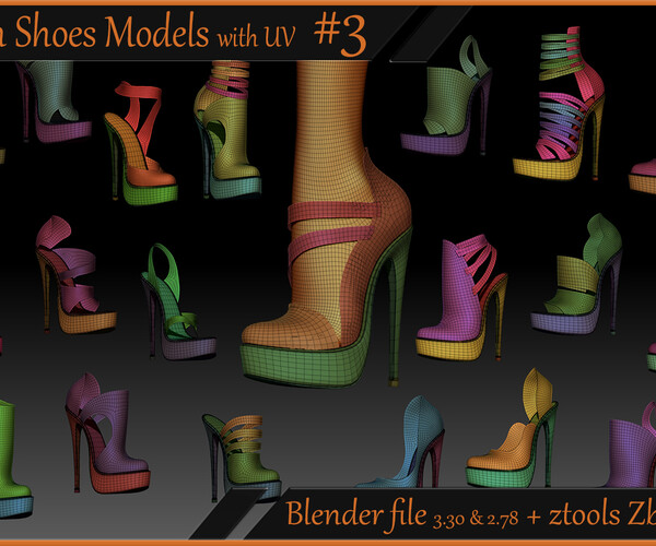 ArtStation - Base Mesh Shoes models #3 | Resources