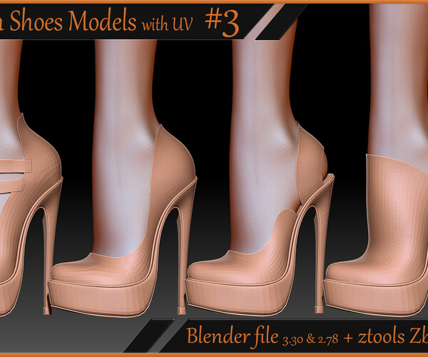 ArtStation - Base Mesh Shoes models #3 | Resources