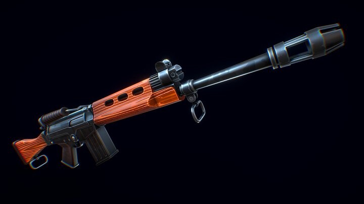 ArtStation - Stylized FN FAL rifle | Game Assets