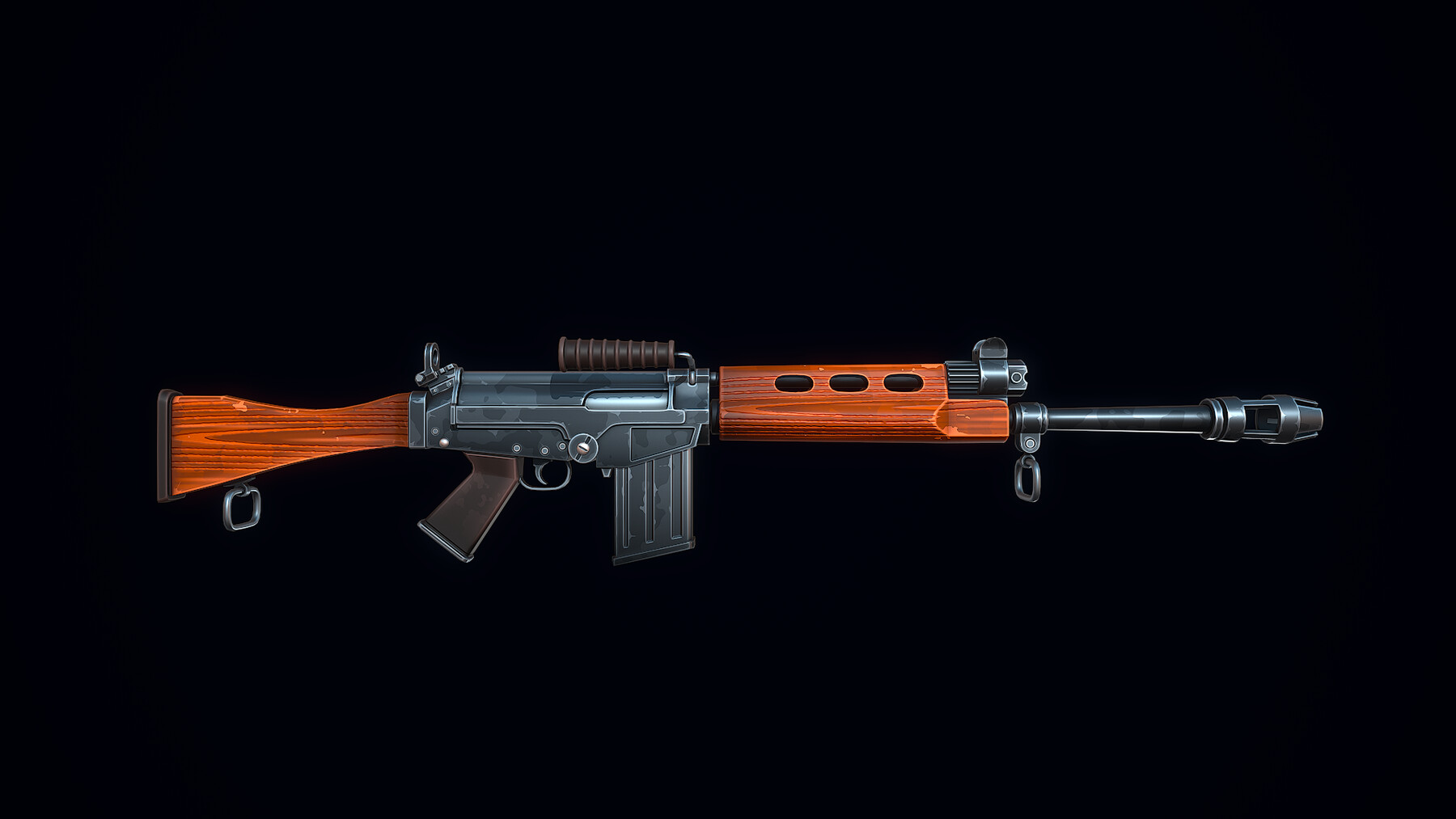ArtStation - Stylized FN FAL rifle | Game Assets