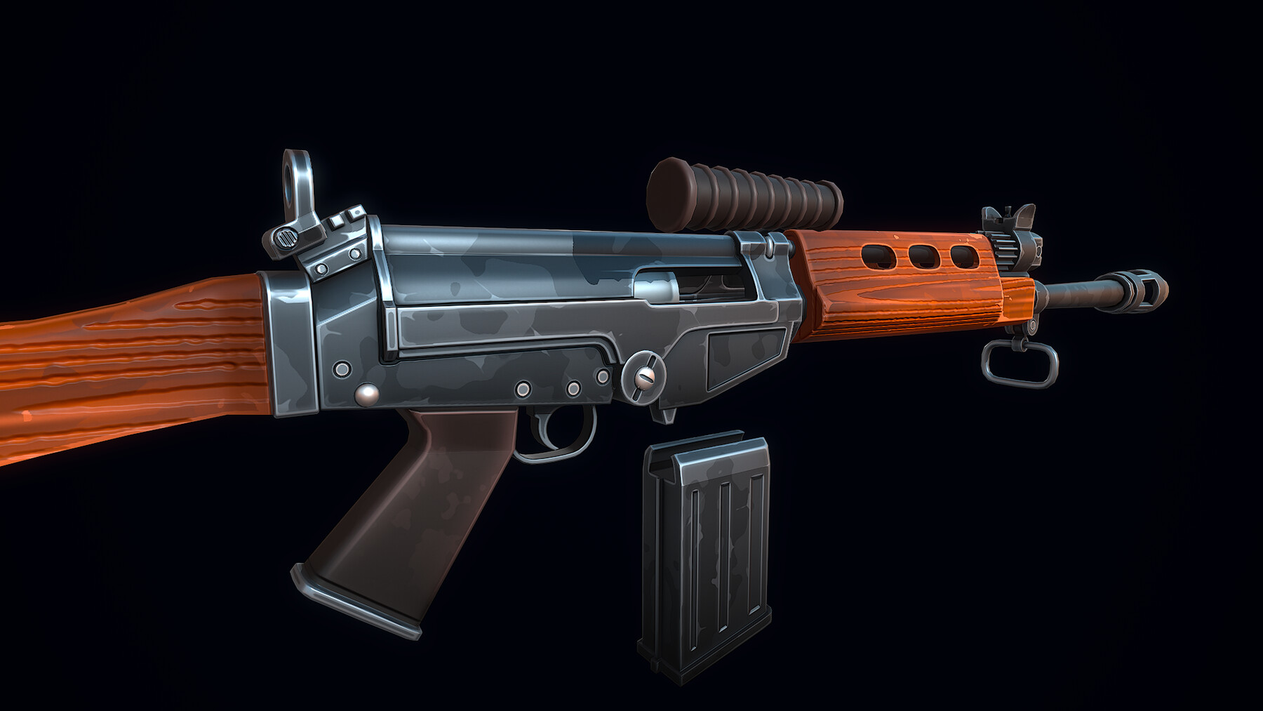 ArtStation - Stylized FN FAL rifle | Game Assets