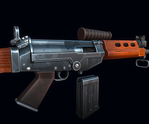 ArtStation - Stylized FN FAL rifle | Game Assets