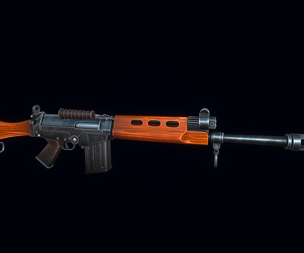 ArtStation - Stylized FN FAL rifle | Game Assets