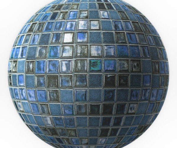 ArtStation - Tiles Materials 4- blue mosaic tiles | Pbr 4k Seamless ...