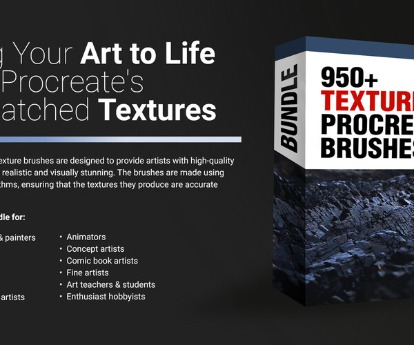 ArtStation - 950+ Textures Procreate Brushes | Brushes