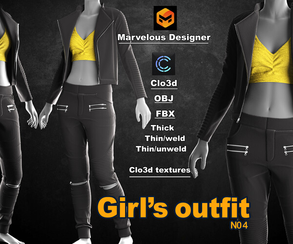 ArtStation - Girl's outfit | Game Assets