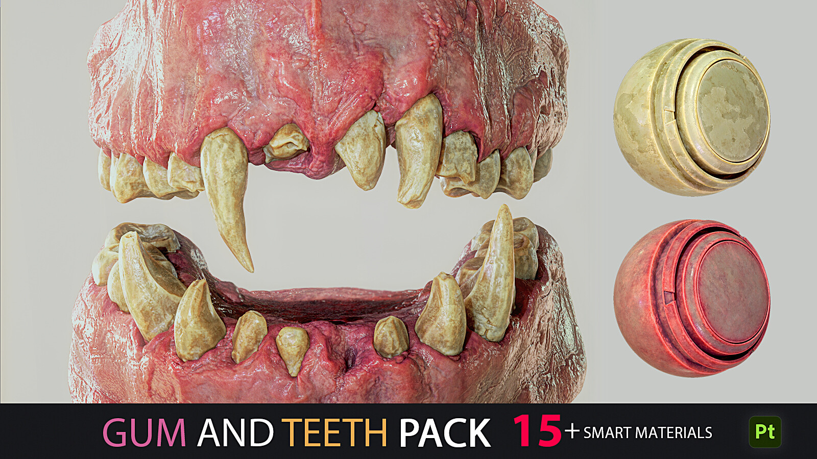 ArtStation - Gum and Teeth Pack 15+ Smart Materials | Game Assets