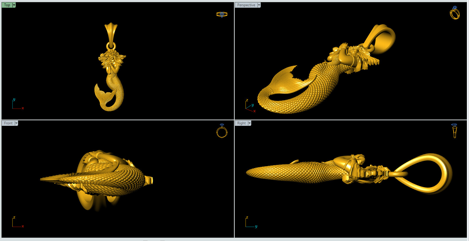 ArtStation - mermaid pendant | mermaid jewelry file | mermaid 3D stl ...