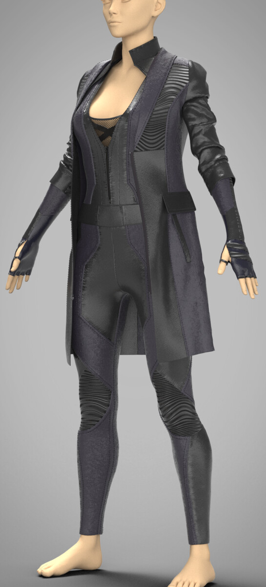 ArtStation - Female Superhero Set Clo3d Marvelous designer high poly ...