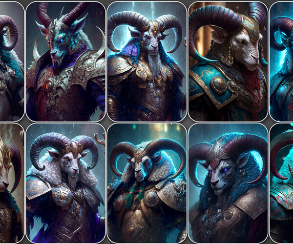 ArtStation - 200 Ram Warrior Reference Pack Vol.02 | Artworks