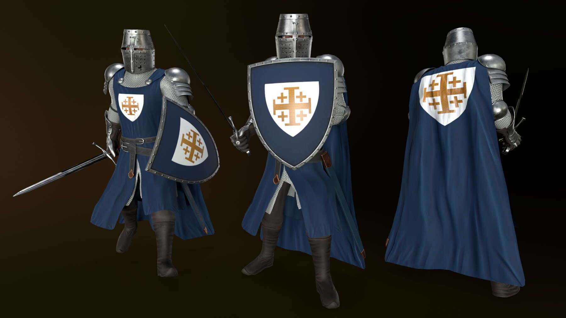 ArtStation - Low-poly model of the character Knight01 | Game Assets