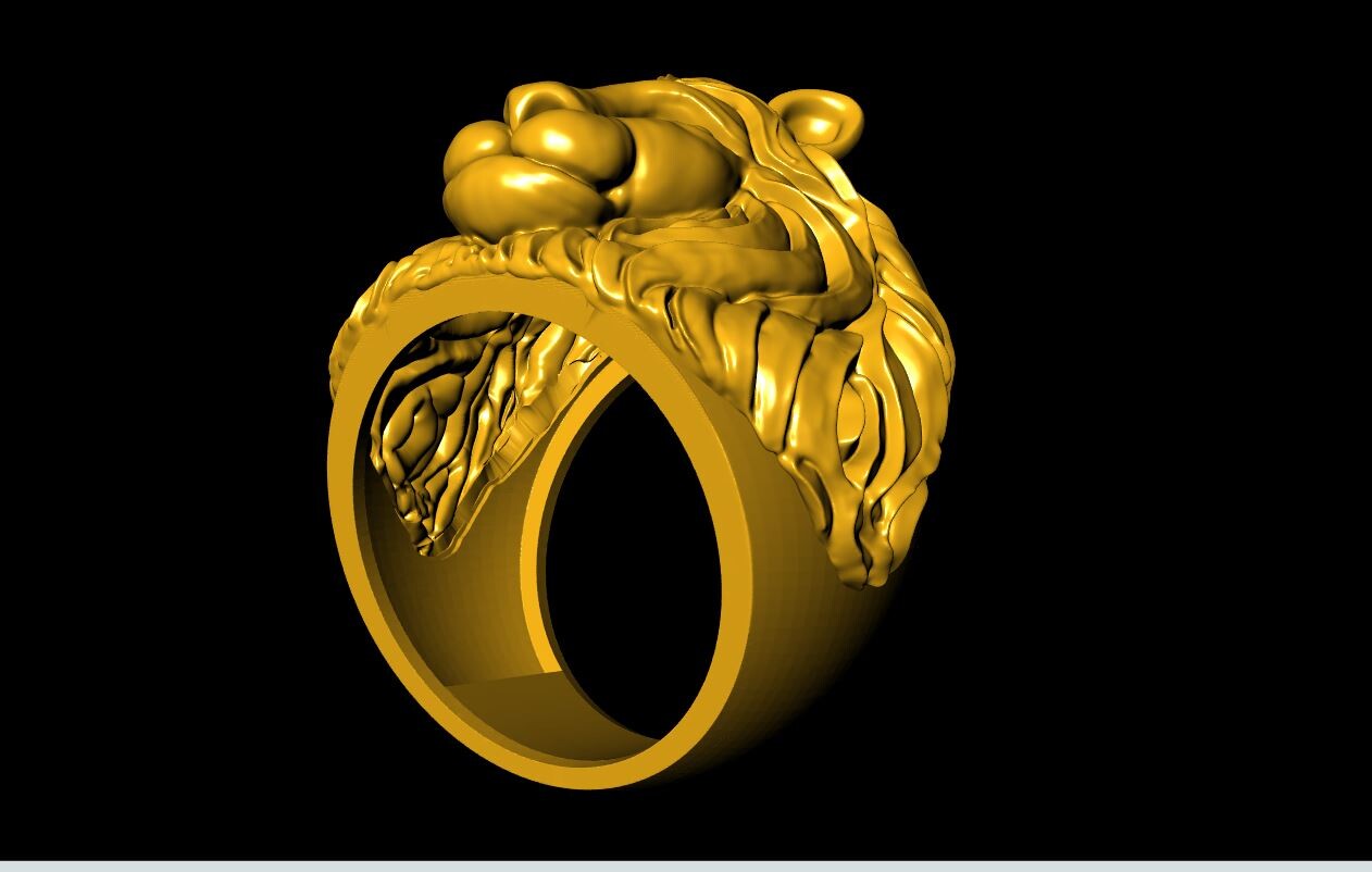 ArtStation - Lion Ring | lion ring CAD file | lion ring jewelry 3D file ...