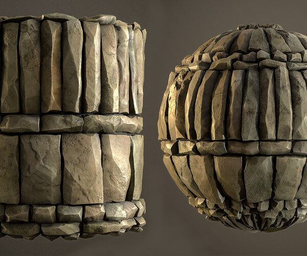 ArtStation - 8 High Quality Stylized Stone Material | Game Assets