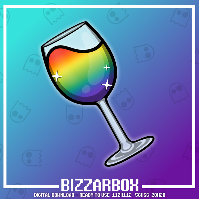 ArtStation - Twitch Emote: Rainbow Wine Glass | Artworks
