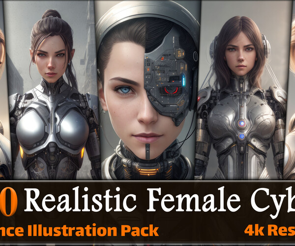 ArtStation - 240 Realistic Female Cyborg Reference Pack | 4K | v.1 | Artworks