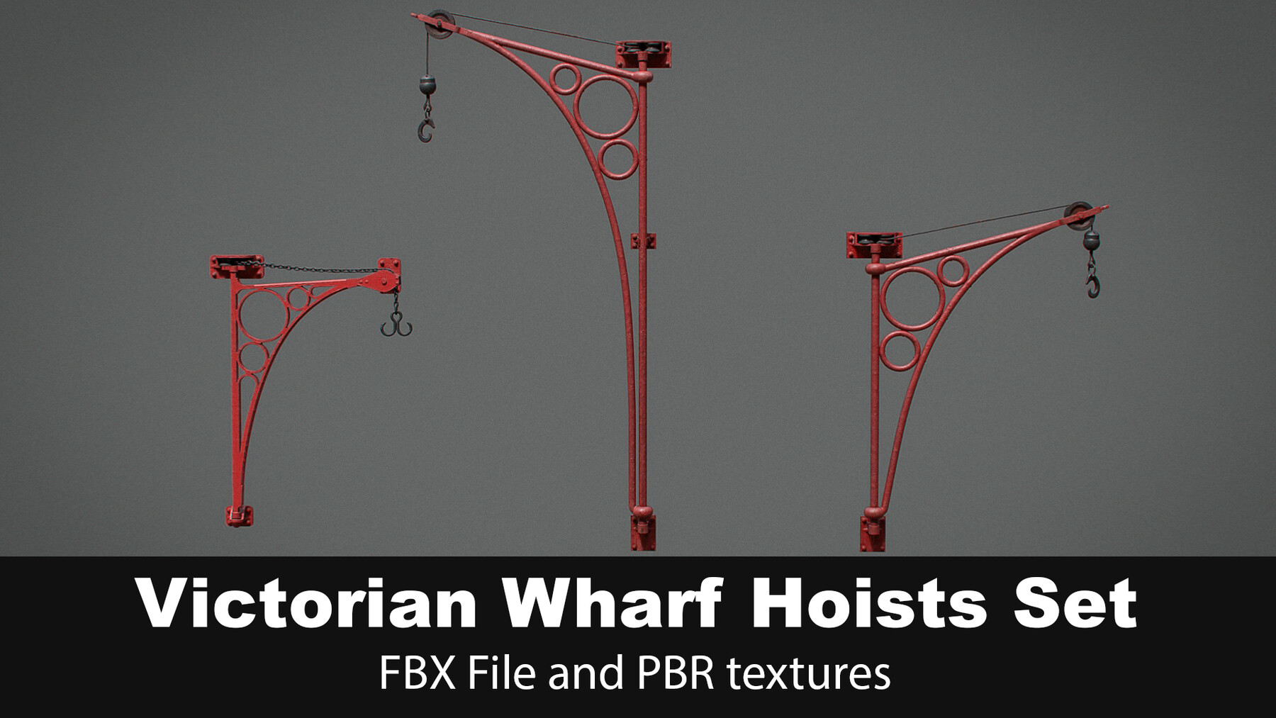 ArtStation - Victorian Wharf Wall Hoists Cranes Set | Resources