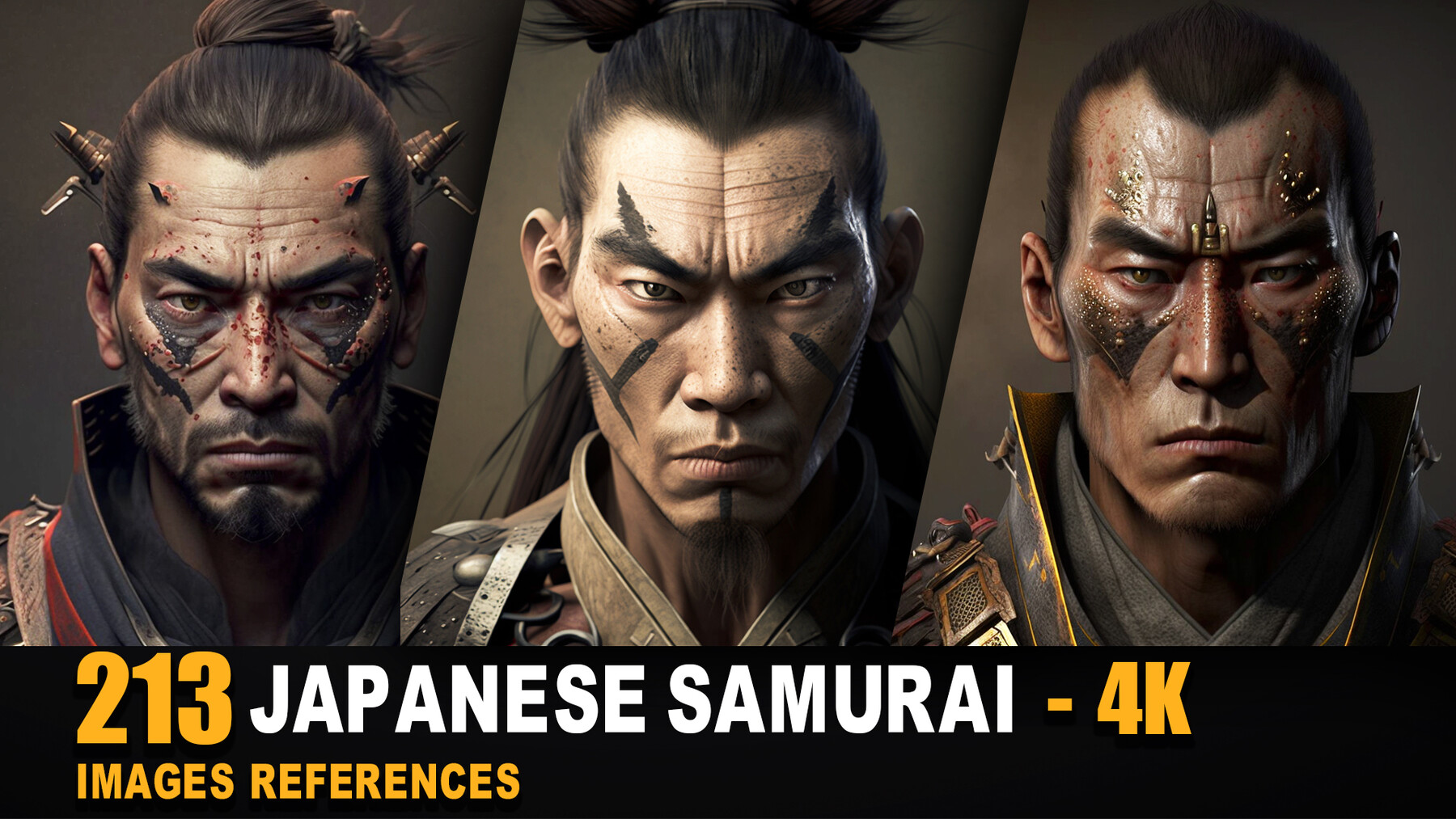 ArtStation - 213 Realistic Japanese Samurai Reference Pack | 4K | v.2 ...