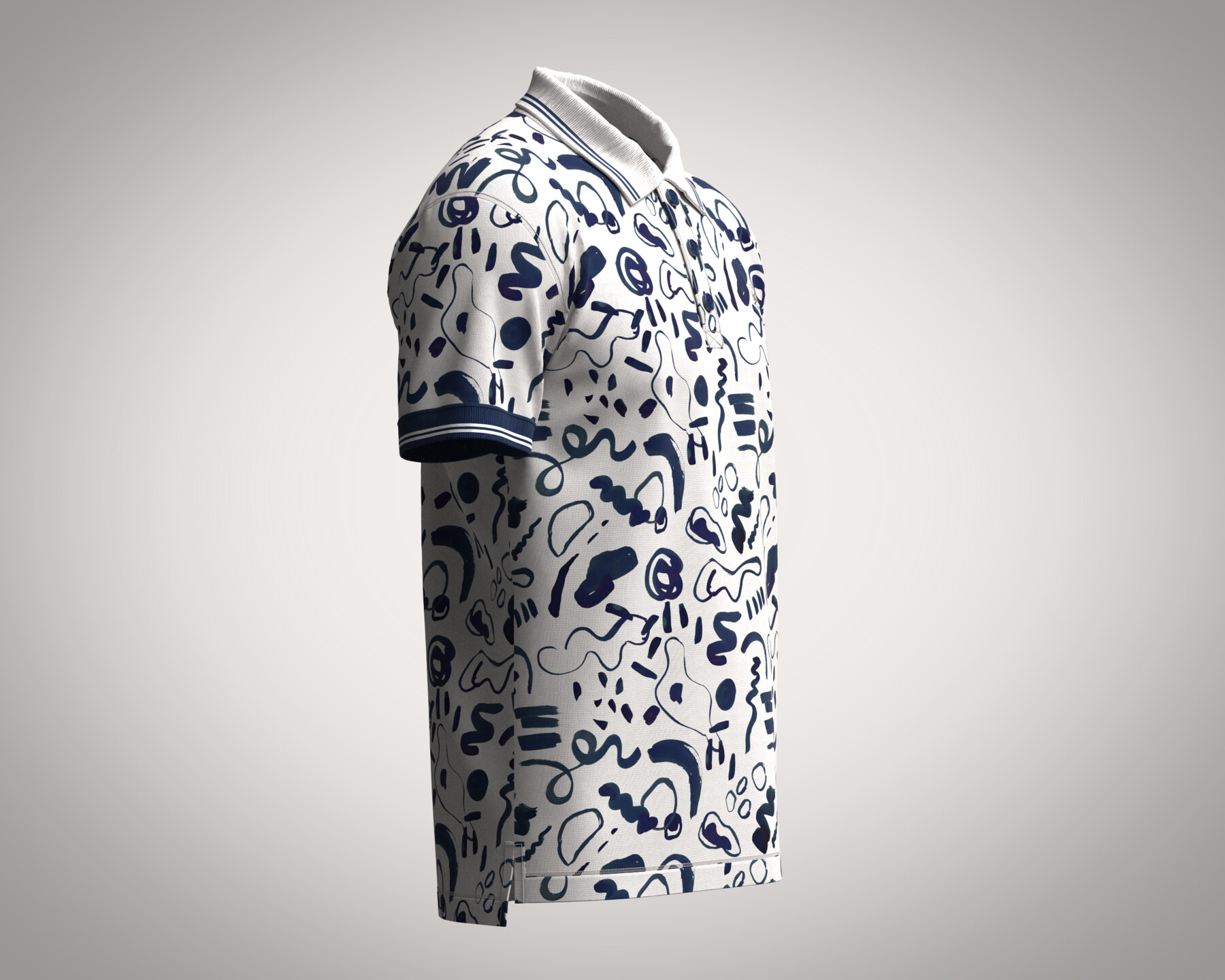 ArtStation - Men's Printed Polo Shirt | Resources