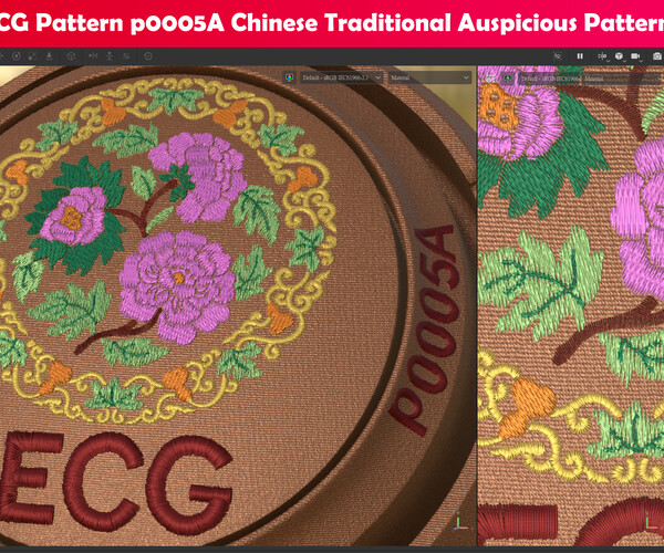 ArtStation - EmbroideryCG Pattern p0005A Chinese Traditional Auspicious ...