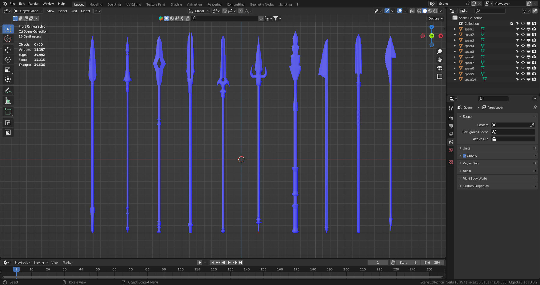 ArtStation - 10 Spear Base Mesh, Obj & Fbx- Game Ready- Vol 01 -Free ...