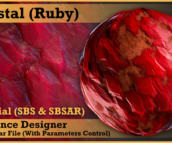 ArtStation - Crystal (Ruby) - VOL 10 -SBS & SBsar | Game Assets