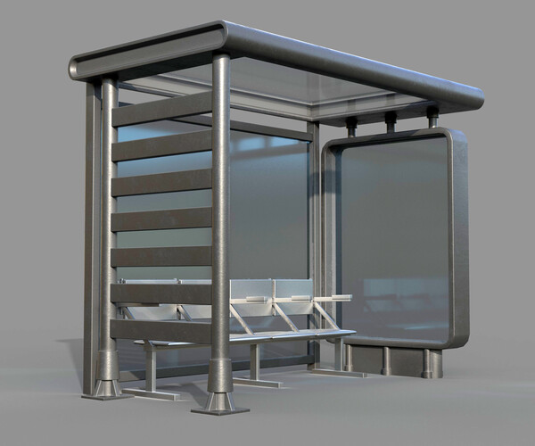 ArtStation - 12 Bus Stop Base Mesh with UVs and Textures Vol 1 | Game ...