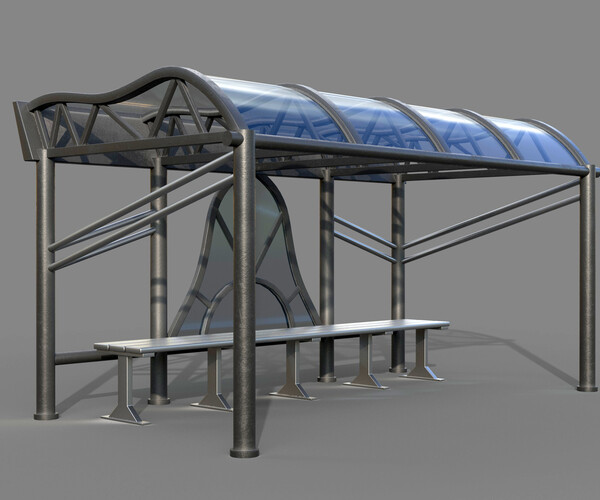 ArtStation - 12 Bus Stop Base Mesh with UVs and Textures Vol 1 | Game ...