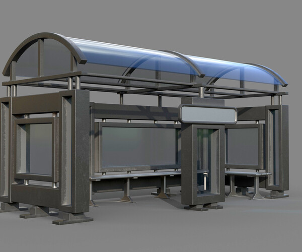 ArtStation - 12 Bus Stop Base Mesh with UVs and Textures Vol 1 | Game ...