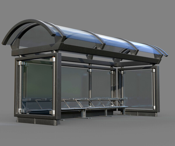 ArtStation - 12 Bus Stop Base Mesh with UVs and Textures Vol 1 | Game ...