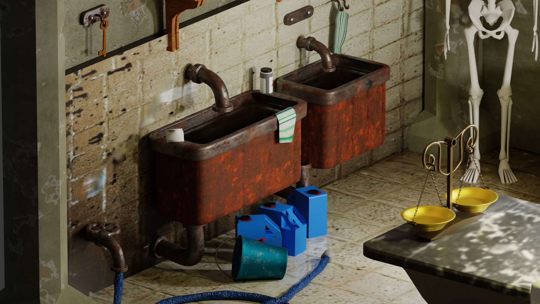 ArtStation - Isometric postmortem Blender 3D scene - inspired from Classic Game Black Mirror ...