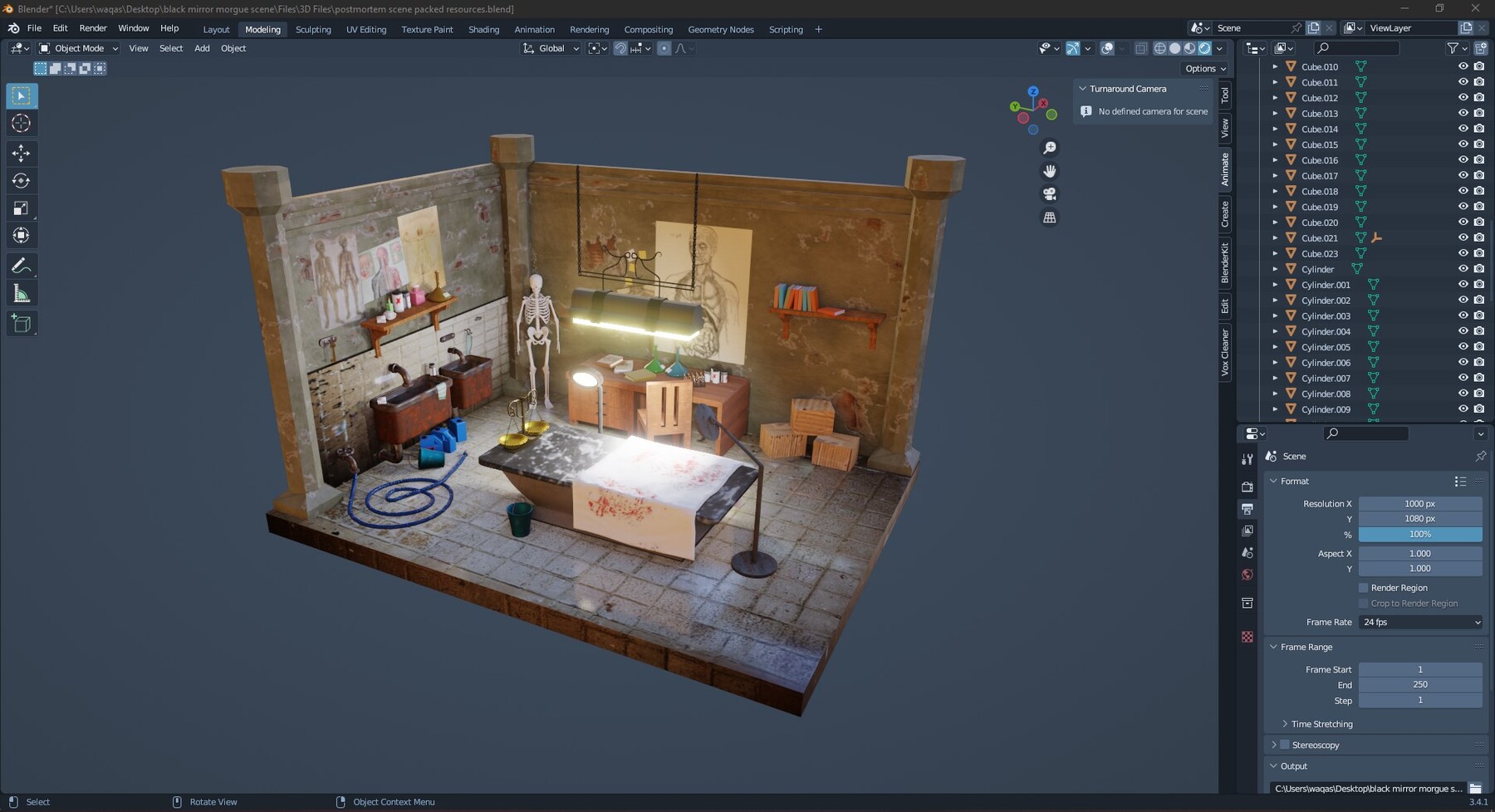 ArtStation - Isometric postmortem Blender 3D scene - inspired from Classic Game Black Mirror ...
