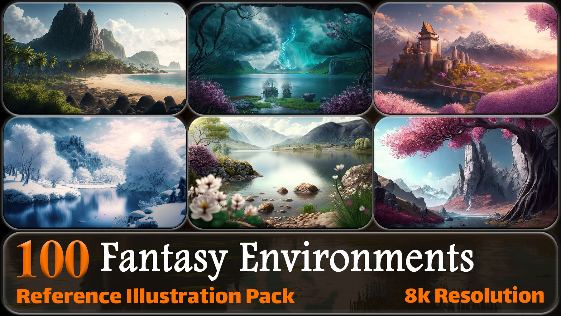 ArtStation - 100 Fantasy Environments Reference Pack | 8K | v.2 | Artworks