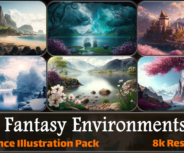 ArtStation - 100 Fantasy Environments Reference Pack | 8K | v.2 | Artworks