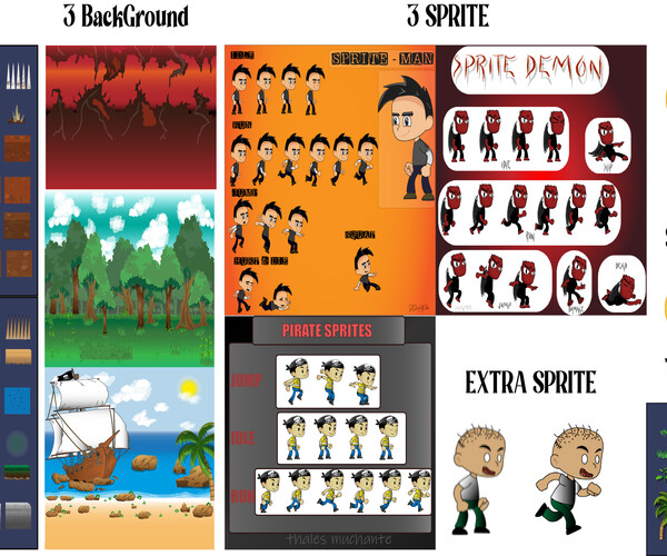ArtStation - Pack Tiled , sprite , background , itens , hub , games 2d ...