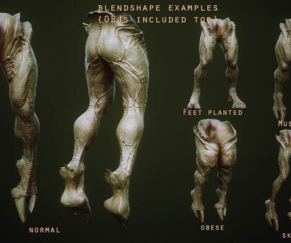 ArtStation - DEMON part 4: 40 Legs with Blendshapes | Brushes
