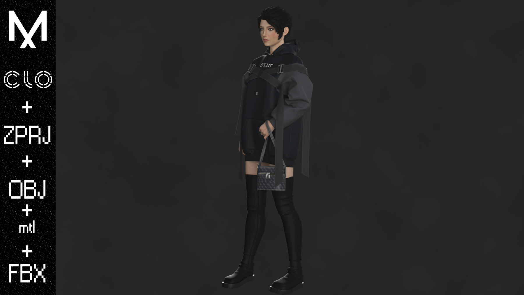 ArtStation - Urban Outfit Female OBJ mtl FBX ZPRJ | Game Assets