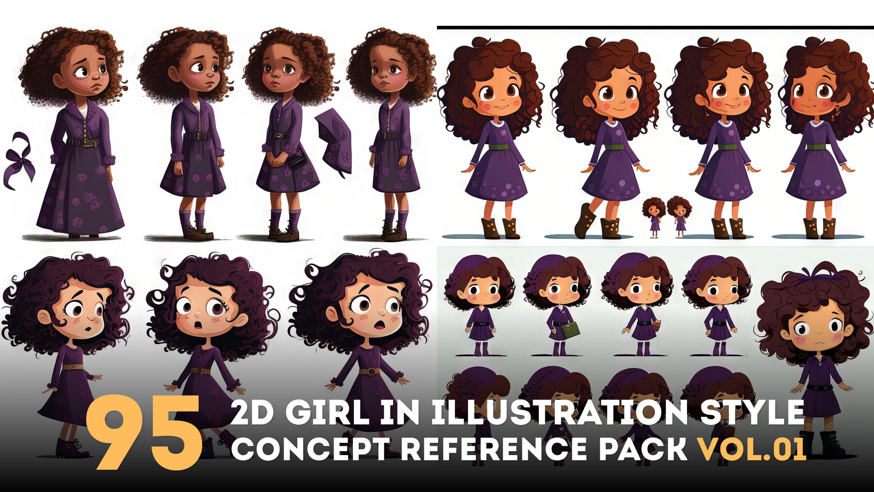 ArtStation - 95 arts - 2D girl in illustration style - Concept ...
