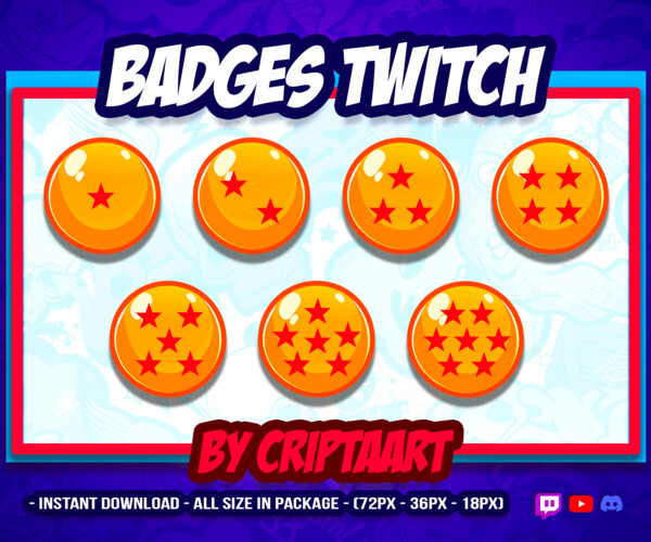 ArtStation - Badges Twitch / Dragon Balls / Esferas / Insignias Twitch ...