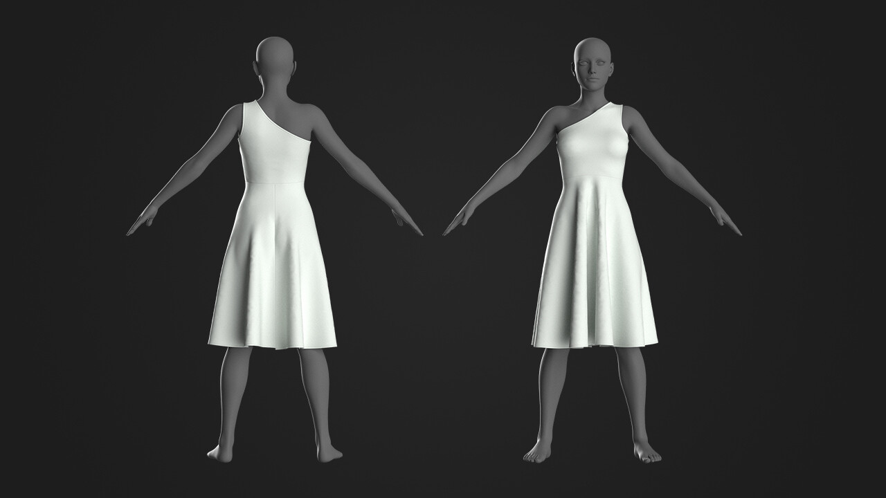 ArtStation - 10 Basic Women's Dresses (Vol 02) - Marvelous Designer ...
