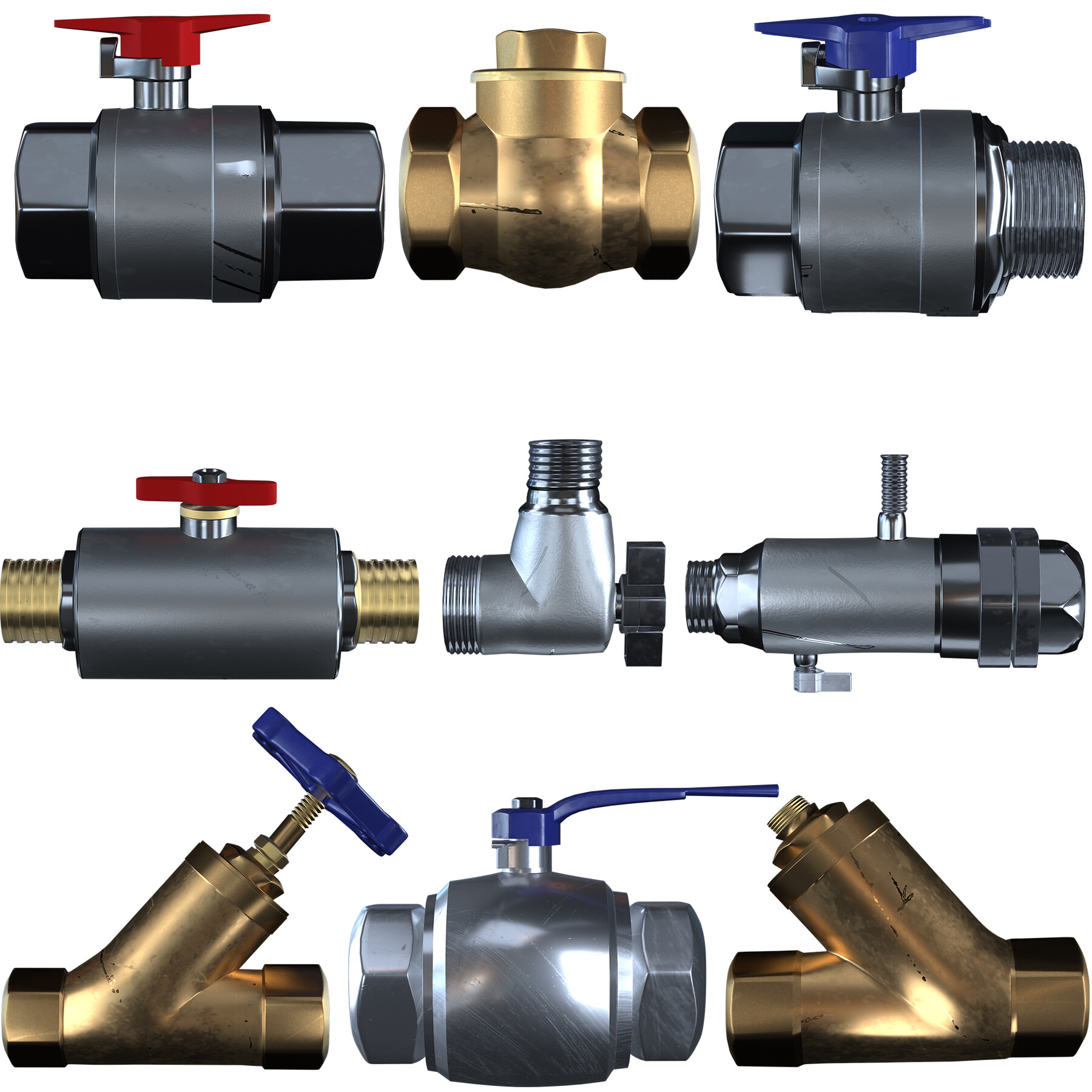ArtStation - collection of types valves and fittings | Resources