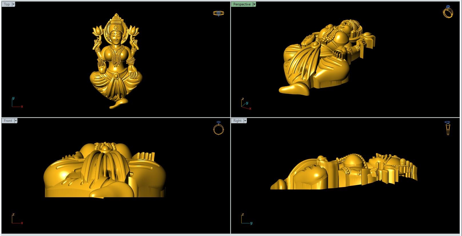ArtStation - Laxmi pendant2 | lakshmi CAD file | laxmi jewelry file ...
