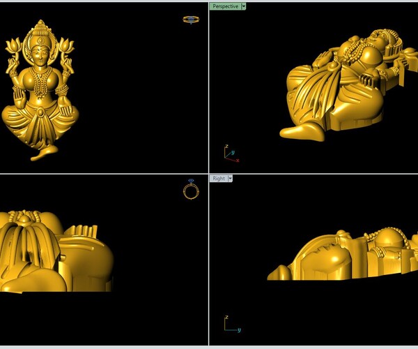 ArtStation - Laxmi pendant2 | lakshmi CAD file | laxmi jewelry file ...
