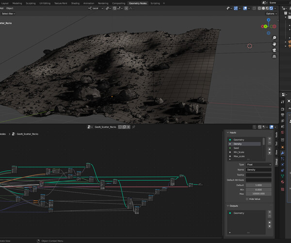 ArtStation - Blender Geometry Nodes Scatter Rocks | Resources